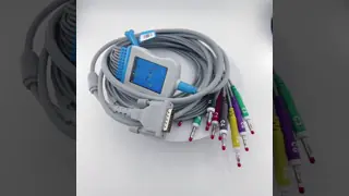 Watch:Compatible HP DB15 Pin One-Piece ECG Cable with Banana Plugs (10 leads)