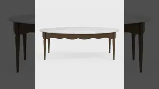 French Marble Dining Table Elegant Solid Wood Base