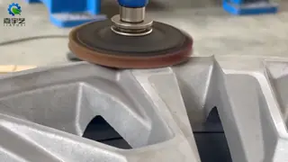 6-axis robot with floating grinding tool for precise grinding of aluminum alloy car wheels