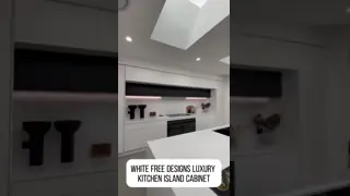 White free design luxury kitchen island cabinet