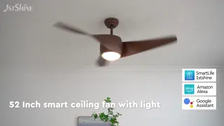Quiet Wood Grain Ceiling Fan With Light