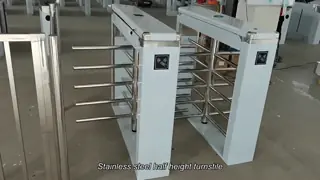 304 stainless steel half height turnstile revolving gate barrier
