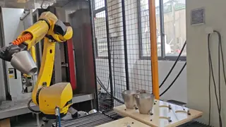 Robotic polishing and brushing stainless steel kettle shell and welds