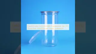 Transparent PET Food Storage Biscuits Cakes Sweets Nuts Can With Easy Open PE Lid 