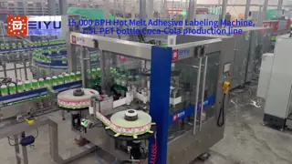 15,000 BPH Hot Melt Adhesive Labeling Machine, 1.5L PET bottle Coca-Cola production line