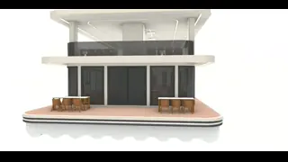 ? 25m × 12m Luxury Double-Deck Houseboat | Floating Restaurant & Bar Concept | 3D Rendering Showcase