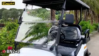 BN2+2 white high-altitude electric golf cart, equipped with 72V lithium battery