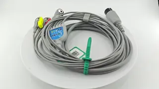 Watch:Compatible Edan 6 Pin  ECG Cable 5 Leads Clip Type IEC