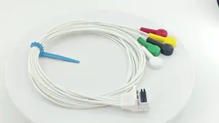 Watch:Compatible Mortara H3 5 ECG Lead Wires  Holter Cable IEC AHA Snap Type