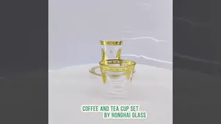 Luxury Gold Rose Embossed Glass Tea Cup