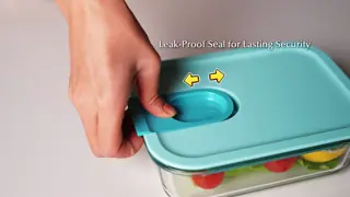 Glide-ease glass container for food storage