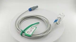 Watch:Compatible Mindray 6 Pin 40 Degree Spo2 Extension Cable 2M