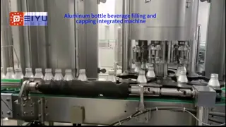 Aluminum bottle beverage filling and capping integrated machine, aluminum bottle beverage production