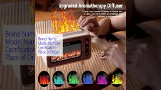 Fireplace Flame Aroma Diffuser Humidifier 3D LED Flame Household Air Freshener Wood Grain Anhydrous Essential Oil