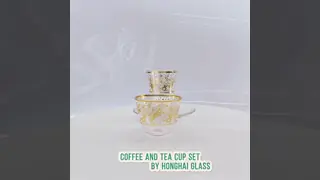Elegant Clear Glass Tea Cup Set for Home and Cafe