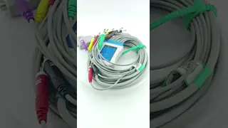 Watch:Compatible GE DB15 EKG Cable 10 Leads Banana Type IEC