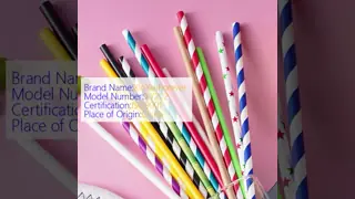 Colorful Paper Straws Individually Wrapped Eco Friendly