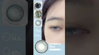 Graperry Blue 14.5mm Yearly Disposable Contact Lenses for Light Eyes, Blue, 0.08mm Thickness