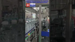 5,000 bottles per hour, 5L capacity, hot melt glue labeling machine