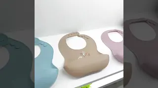 Food Grade Soft Silicone Baby Bibs, Waterproof Adjustable Infant Feeding Bibs