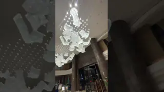 Custom  European Style Amber Glass Fallen Leaves Living Room Aesthetic Decorative Ceiling Lamps