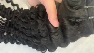26inch deep curl natural black virgin human hair bundle
