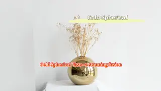 Gold Mirror Sphere Vase for Modern Home Decor