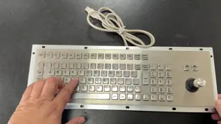 Stainless steel keyboard with industrial joystick IP65 USB interface