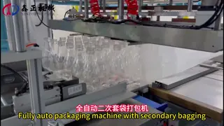 Fully auto packaging machine for soy sauce bottle with double bagging function