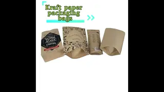 Kraft Coffee Bags Freshness Valve Zipper Packaging