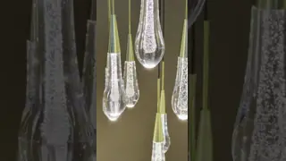 Nordic Modern LED Pendant Light Home Indoor Bedroom Background Ceiling Lamp Long Tube Crystal Glass
