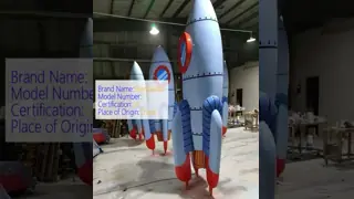Large Blue Rocket Model for Decor