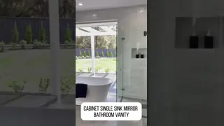 Cabinet single sink mirror bathroom vanity
