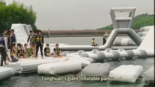 Commercial Inflatable Water Park Floating Aqua Park For Lake Beach Rental And Outdoor Fun