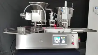 Vial filling and capping machine