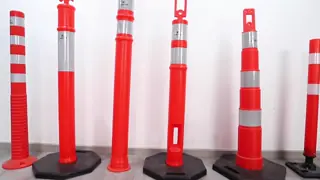Warning Spring Post PU 750mm Orange Flexible Traffic Bollard Reflective Delineator Post