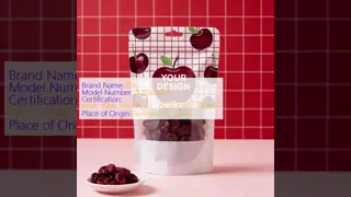 Custom Dried Fruit Bags Moistureproof Resealable Retail