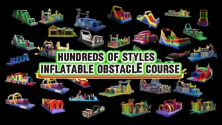 Large Inflatable Obstacle Course Commercial Outdoor Challenge Course for Event Rental Custo