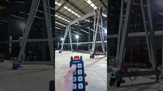 Pre-delivery performance test of the trackless gantry crane for export to Malaysia