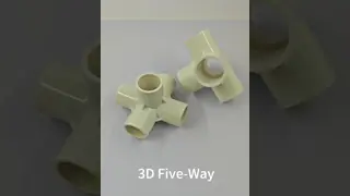 3D 5-Way PVC Cross Connector