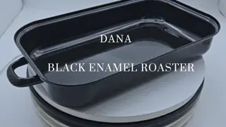 Round Edge Black Enamel Roaster with Smooth Glaze