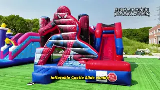 Commercial Inflatable Cartoon Castle Slide Combo Durable PVC Custom Bouncer House Event Rental
