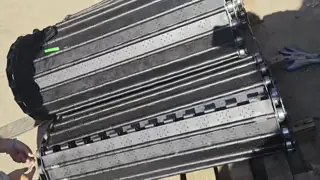 Metal High Carbon Steel  Hinged Scrap Chip Chain Plate Slat Mesh Conveyor Belt for CNC Machine