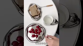 Silver ceramic jewelry tray