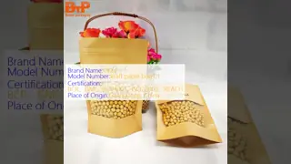 Biodegradable Kraft Food Bags Zipper Resealable Packaging