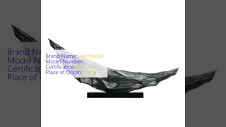 Modern Boat Sculpture Gold Black Steel Art