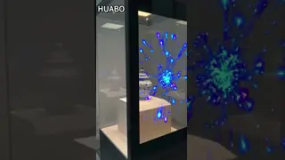 Freestanding display cabinet with LED touchscreen