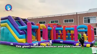 Inflatable Bouncer Slide Combo Large Bounce House with Slide for Outdoor Playground Rental Custom