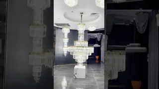 Glass Chandelier Metal Amber Diamond Glass Postmodern Art Deco Luxury Living Dining Room Villa Hotel
