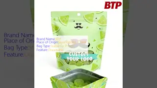Custom Snack Pouches Clear Window Food Grade Resealable